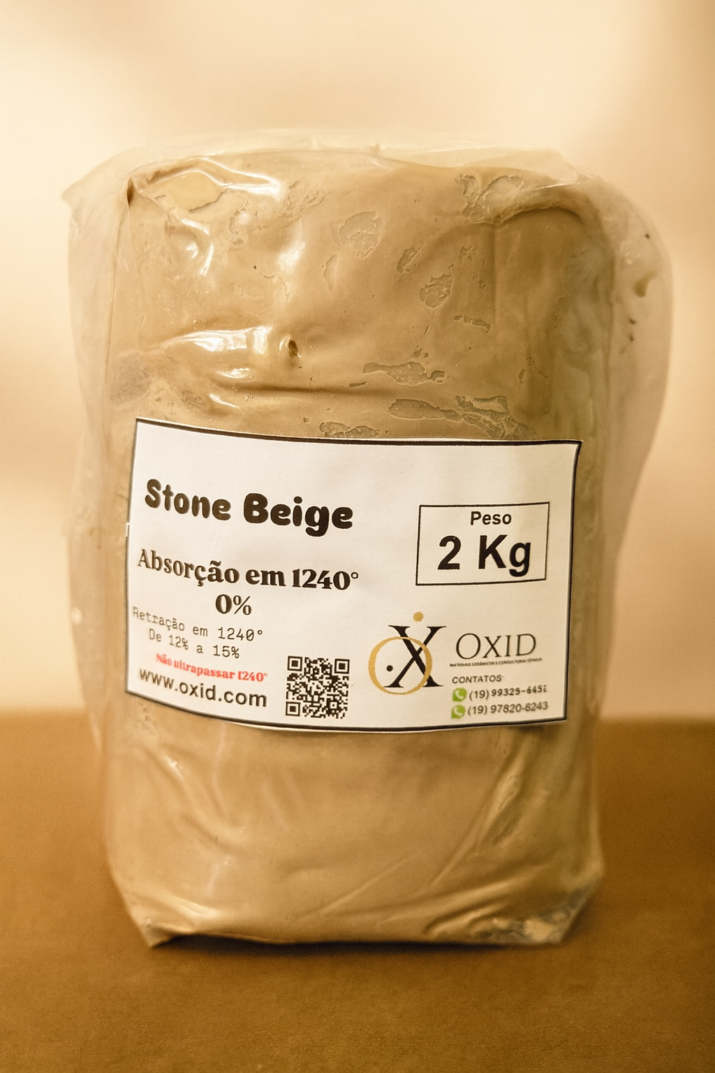 MASSA STONE BEIGE 2KG | Oxid Produtos Cerâmicos